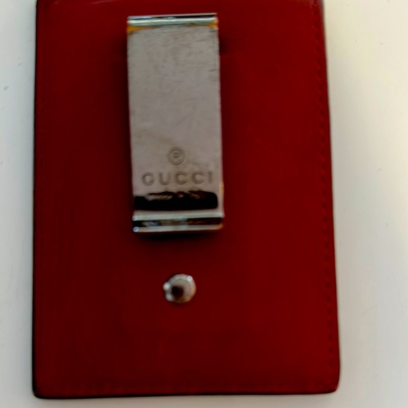 Gucci | Accessories | Gucci Scarlet Card Holder With Metallic Clip ...